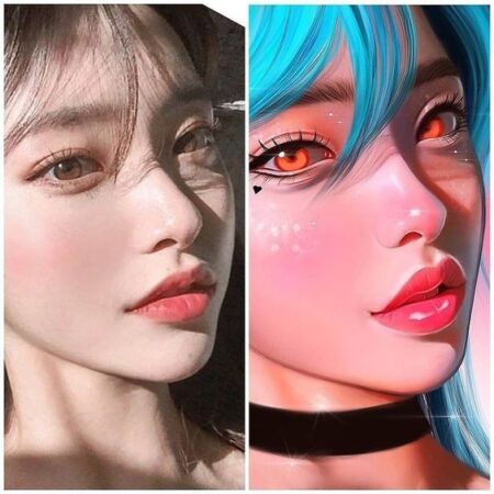 Comparison of Realistic and Anime Style Eyes