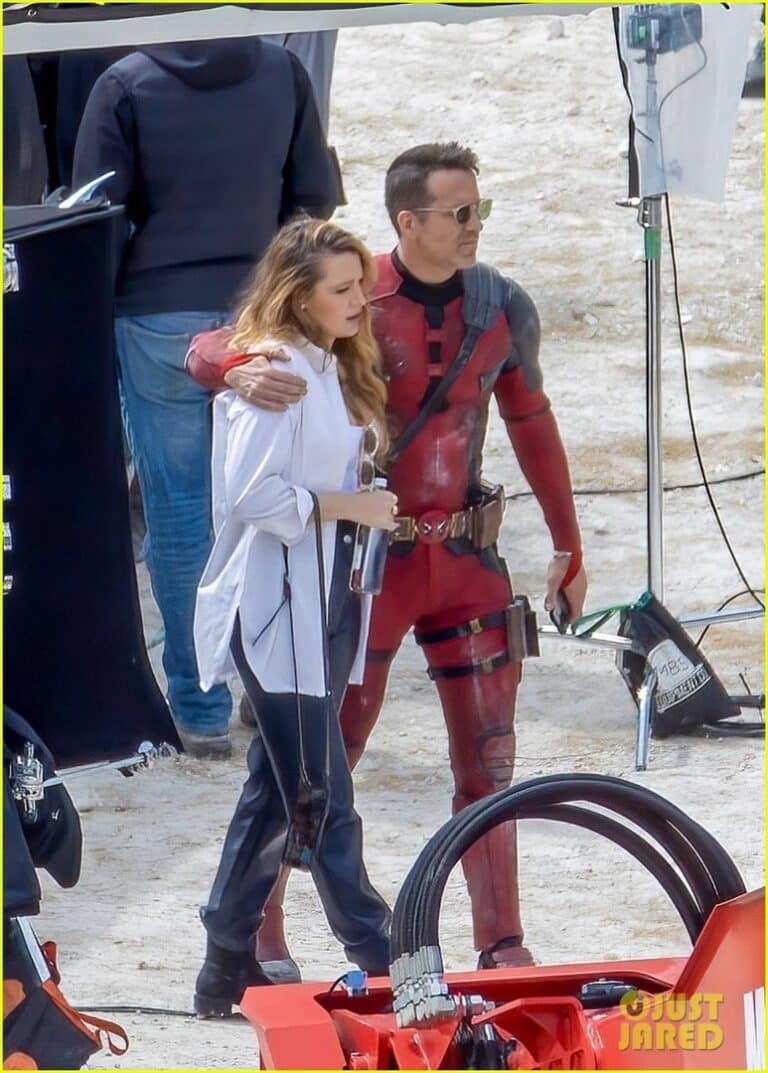 Blake Lively Supports Husband Ryan Reynolds on Set of Deadpool 3 in London