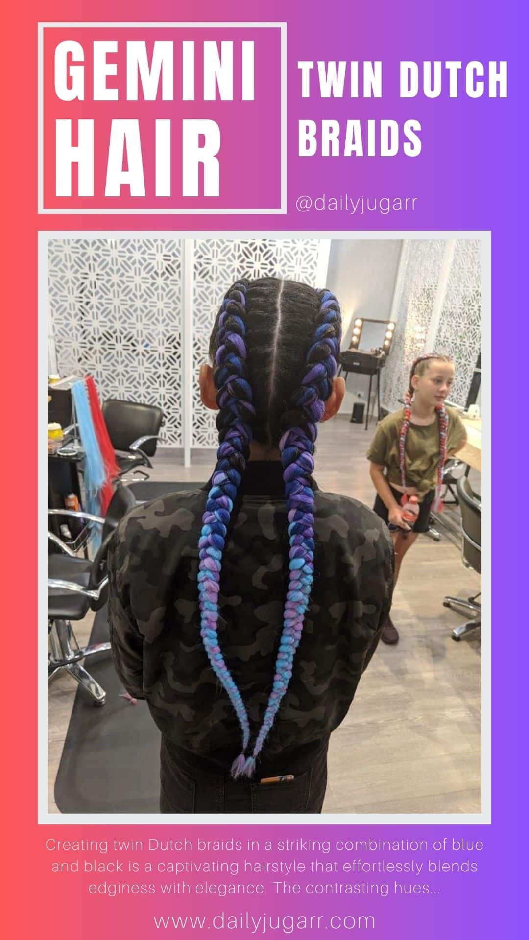 20 Stunning Blue and Black Braids for Gemini Hair