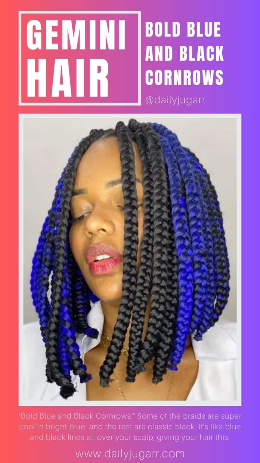 20 Stunning Blue and Black Braids for Gemini Hair