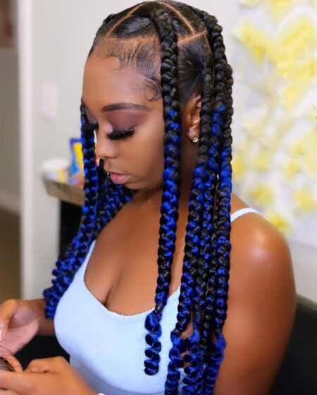 Blue and Black Braids Hairstyles Transform Your Look