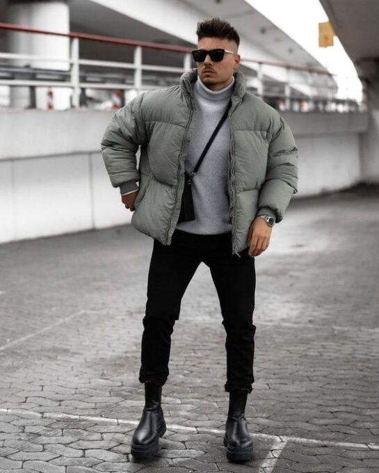 Stay Warm in Style Puffer Jacket Outfit Ideas for Men