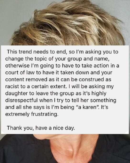 There’s an ‘Anti-Karen’ Group, and a Karen Wrote in to Complain About It