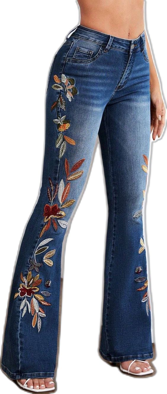 Handmade Embroidered jeans Designs: Creative DIY Ideas