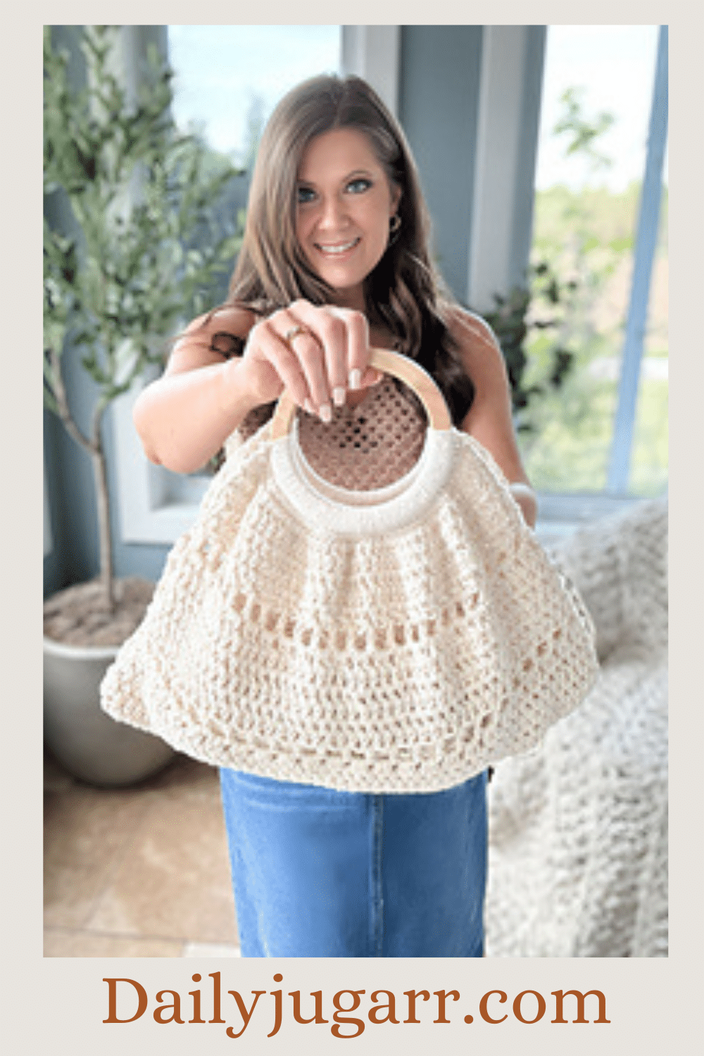 10 Stylish Handmade Crochet Bag with Wooden Handles