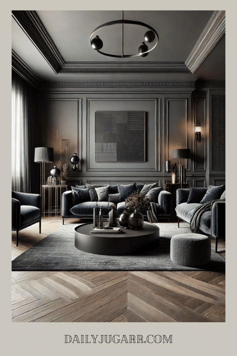 Nature's Touch, Dark Modern Home Interior Decorations with Green Plants