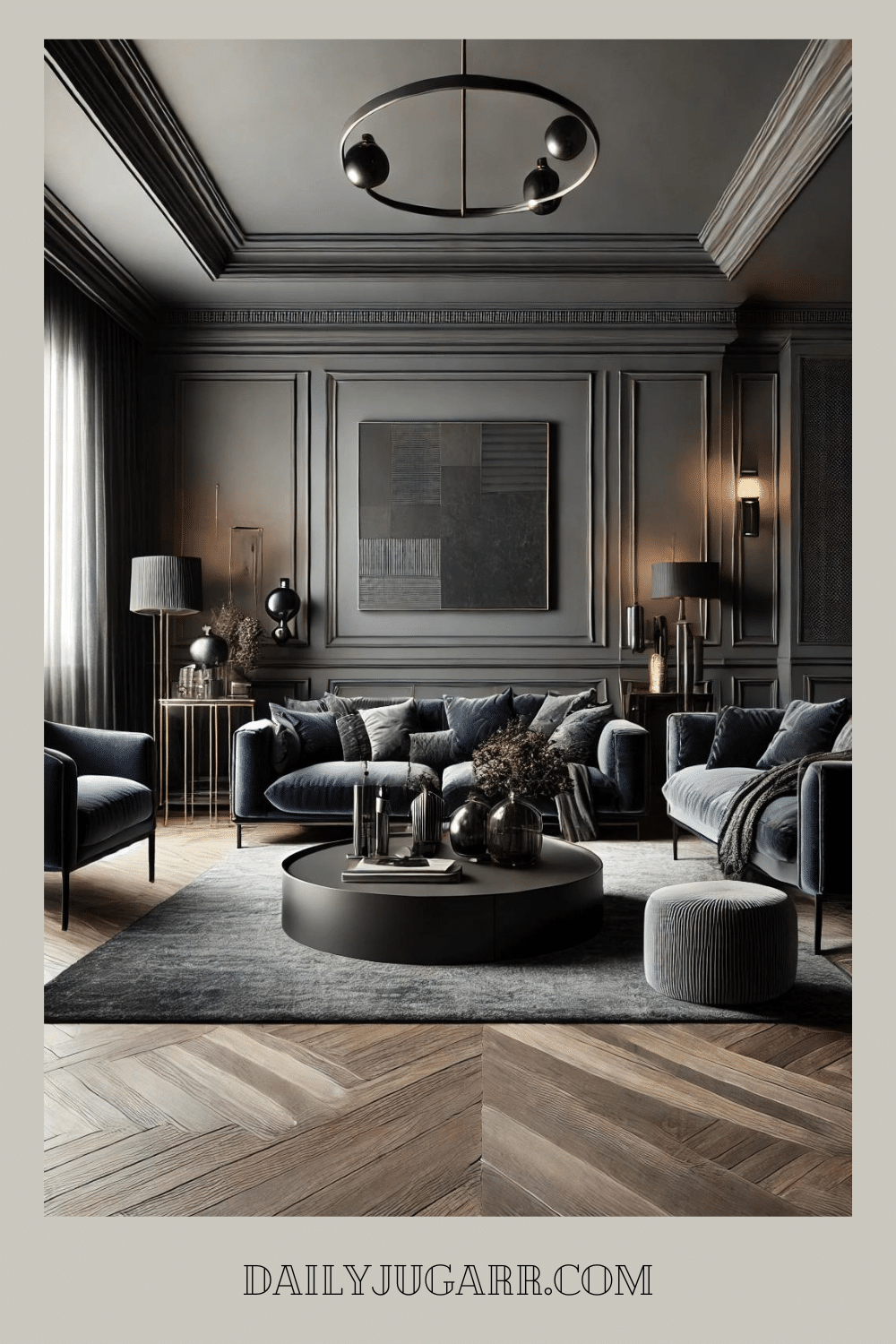Nature's Touch, Dark Modern Home Interior Decorations with Green Plants