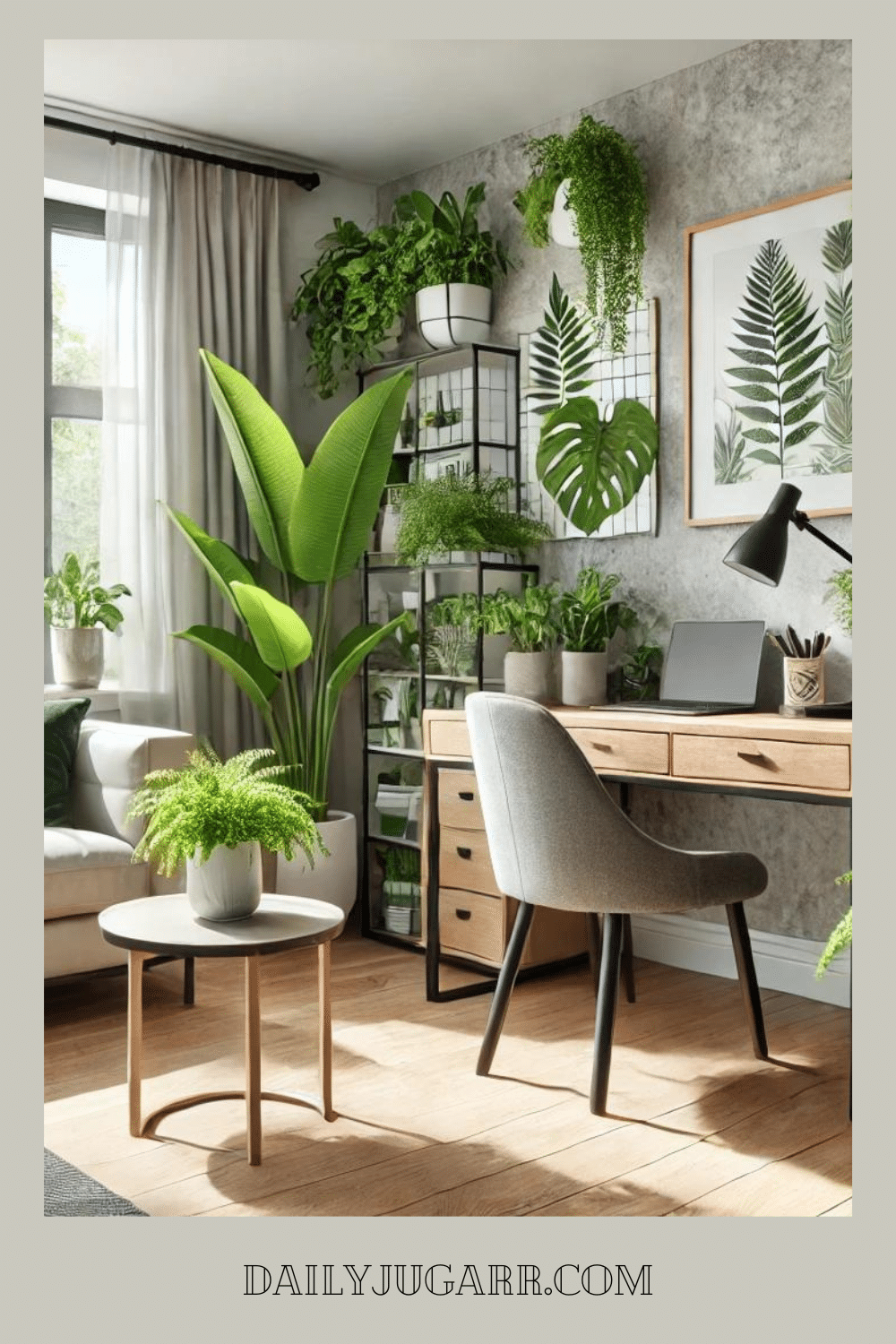 Nature's Touch, Dark Modern Home Interior Decorations with Green Plants