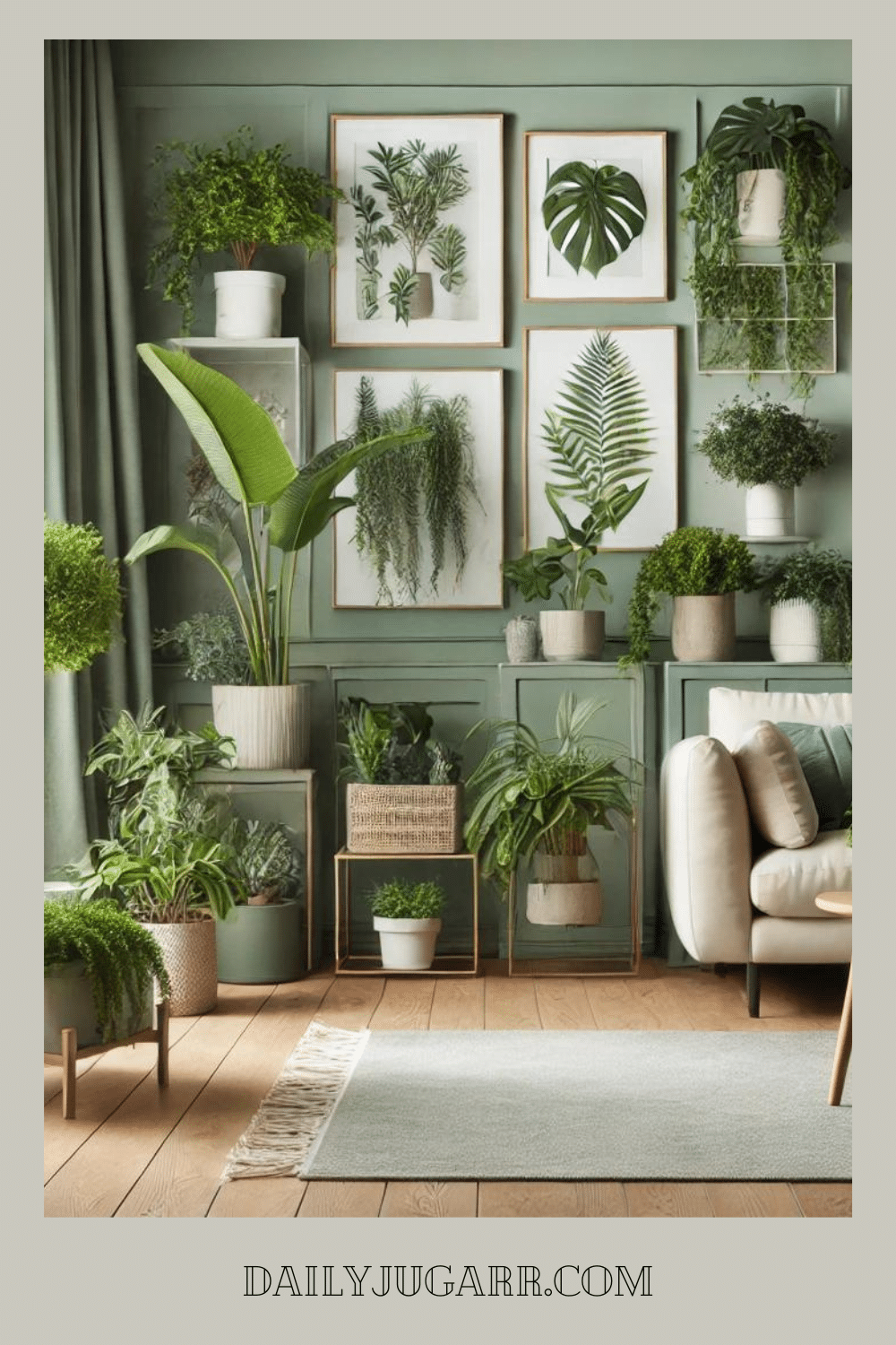 Nature's Touch, Dark Modern Home Interior Decorations with Green Plants