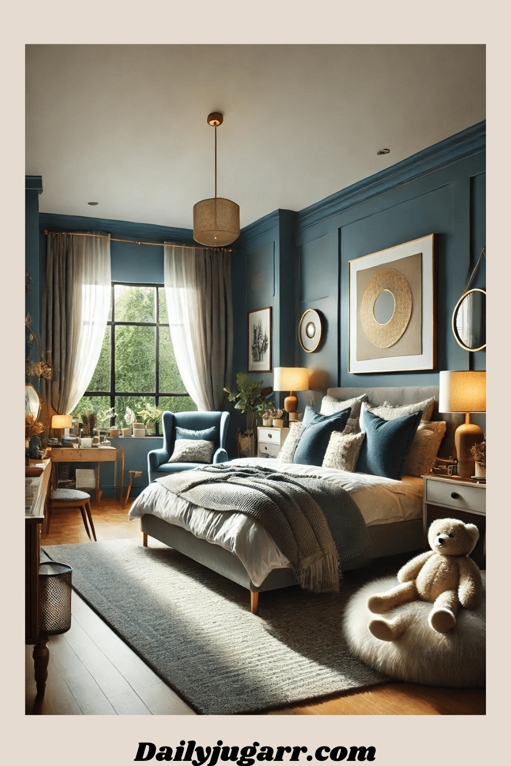 Serene Retreat, Cozy Blue Decor for Your Master Bedroom