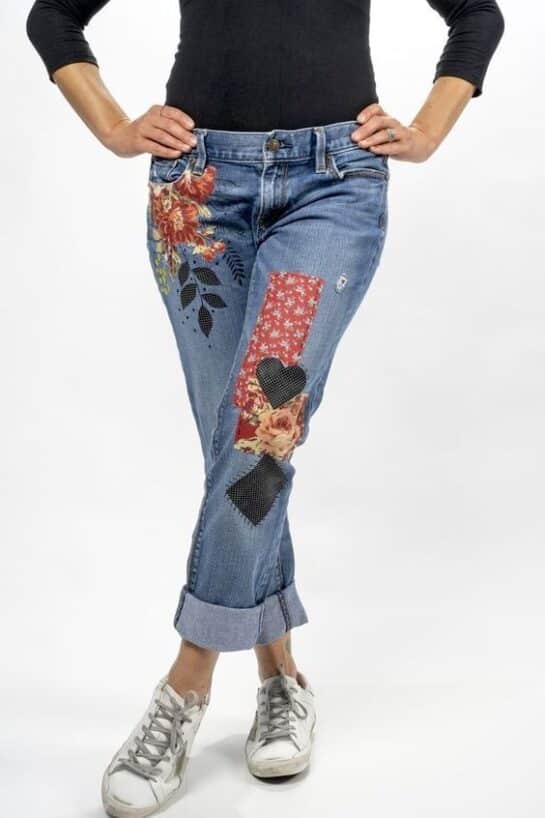 Handmade Embroidered jeans Designs: Creative DIY Ideas
