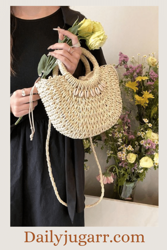 10 Stylish Handmade Crochet Bag with Wooden Handles