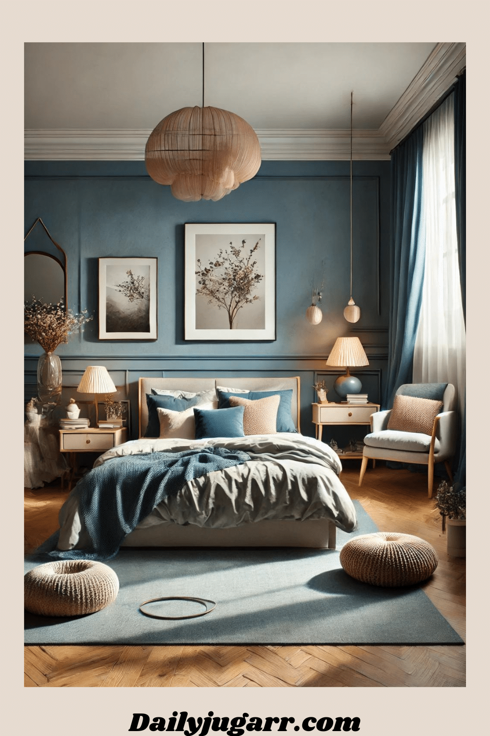 Serene Retreat, Cozy Blue Decor for Your Master Bedroom
