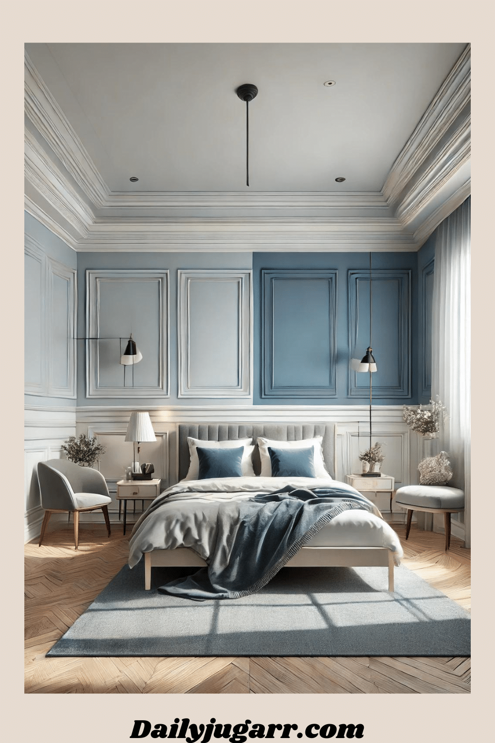 Serene Retreat, Cozy Blue Decor for Your Master Bedroom